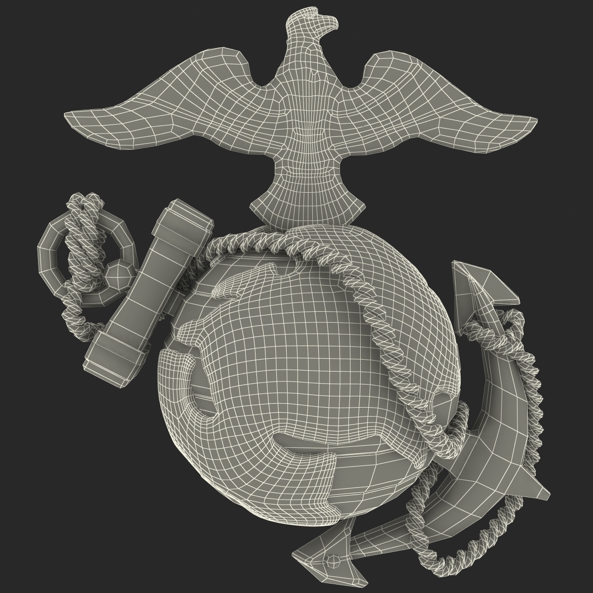 usmc emblem 3d model