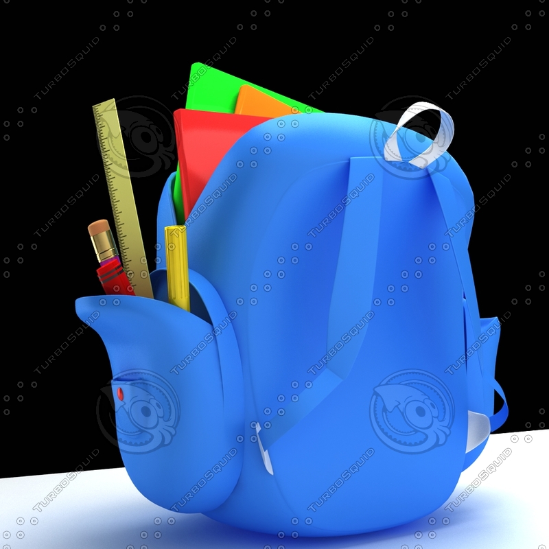 3d model school bag