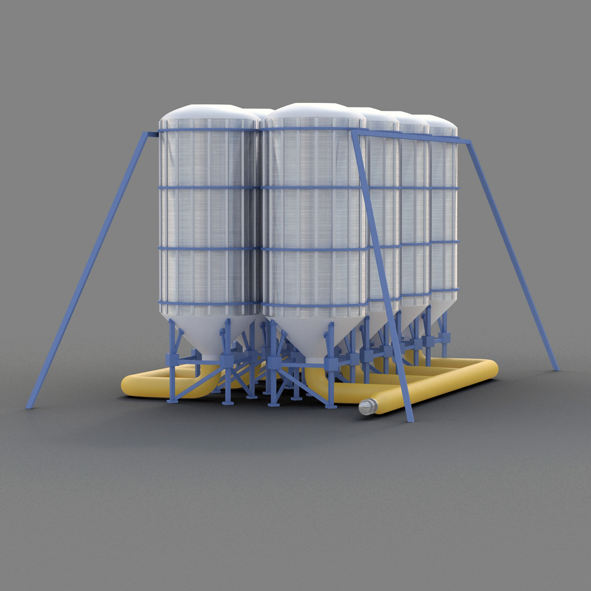 3d industrial silos model