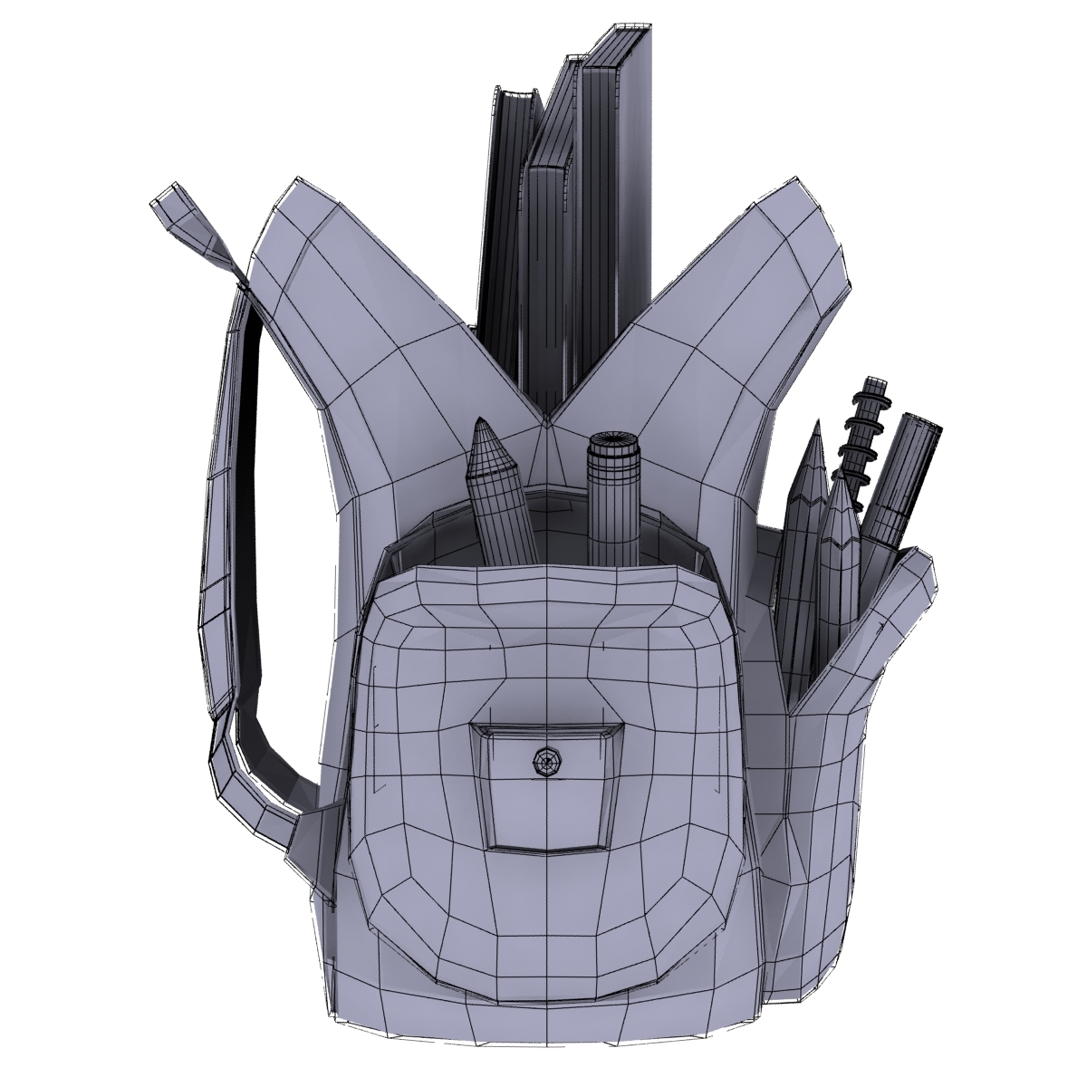 3d model school bag