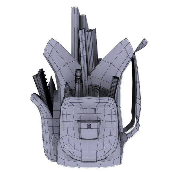 3d model school bag