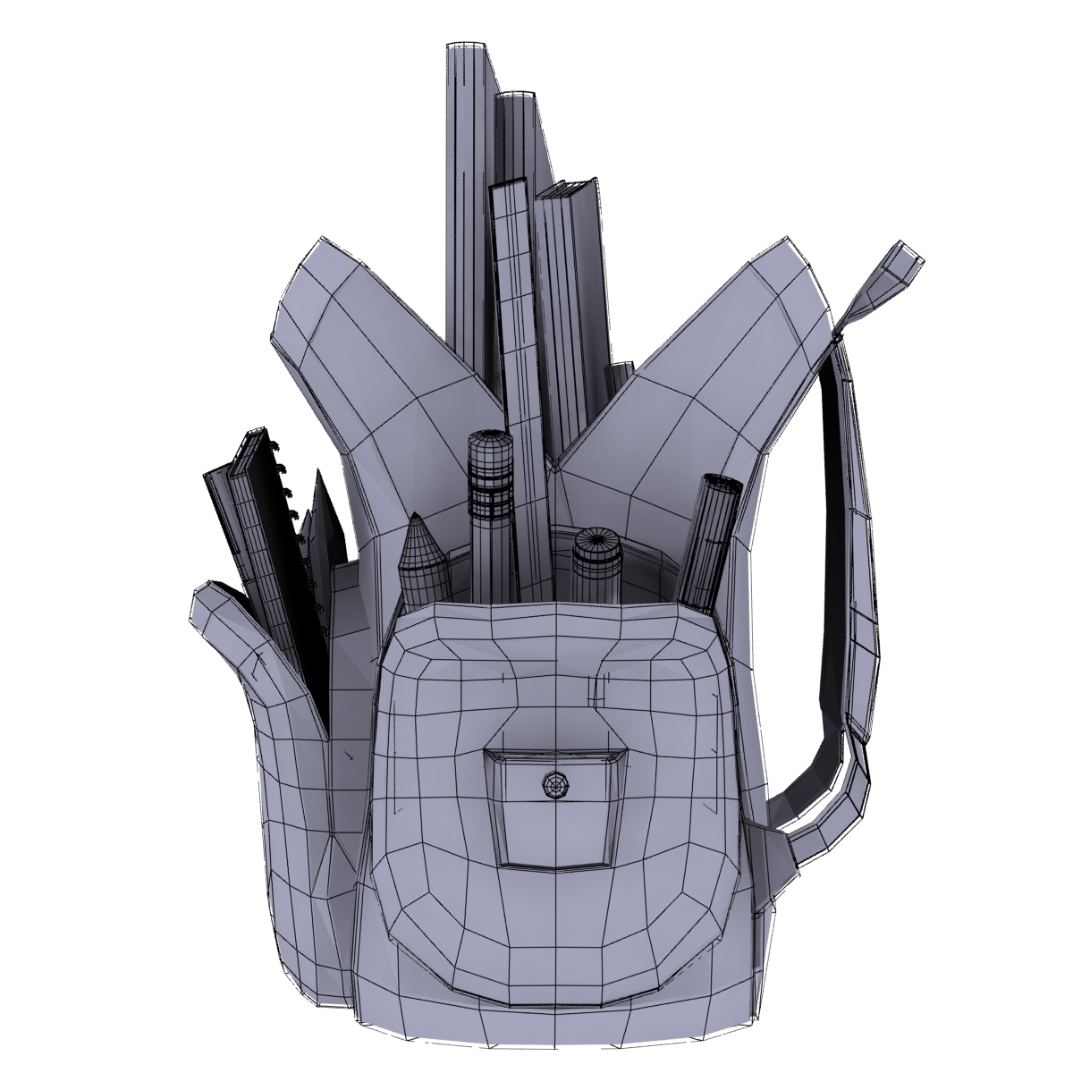 3d model school bag