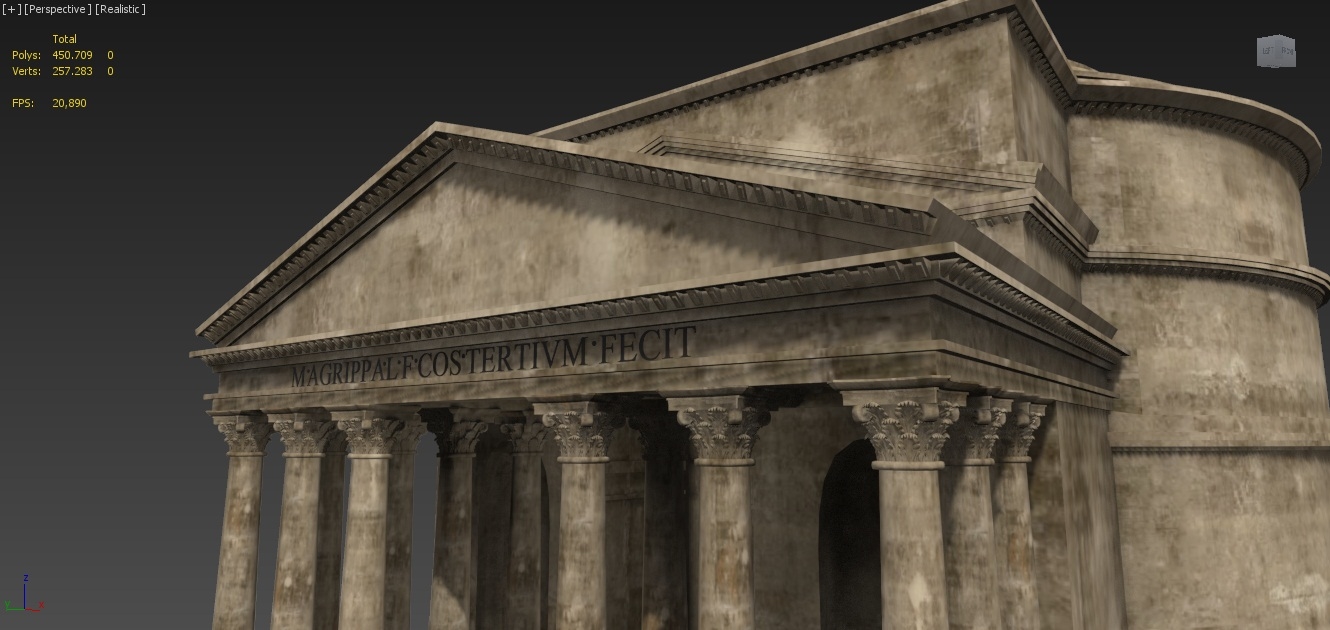 3d roman pantheon model