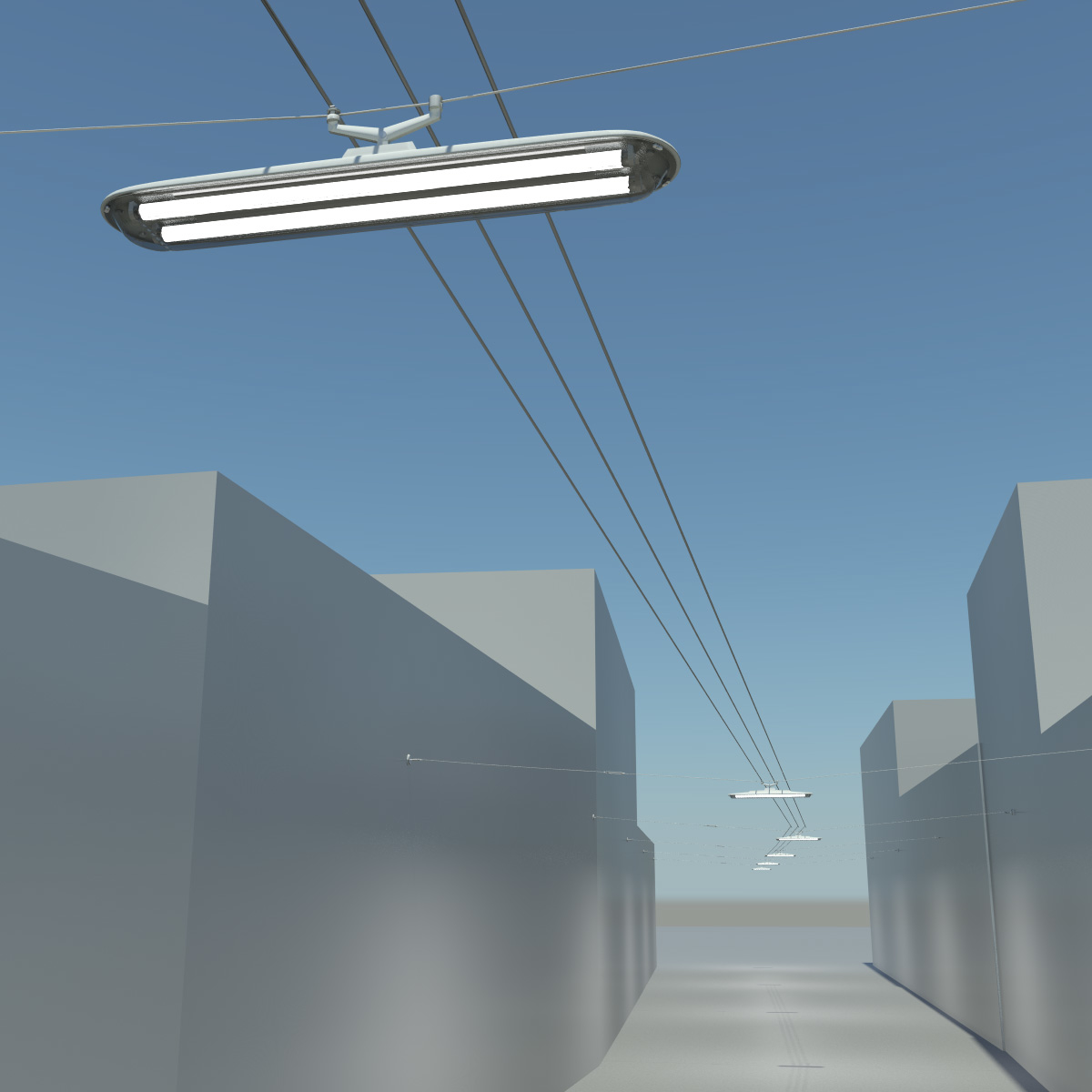 rectangular street lamp 3d dxf