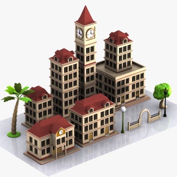 3d cartoon buildings