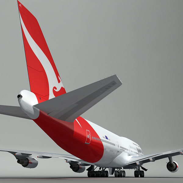 boeing 747-400 plane qantas 3d model