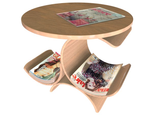 3d wooden magazine table