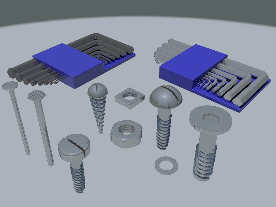 3d model of bolts allen key