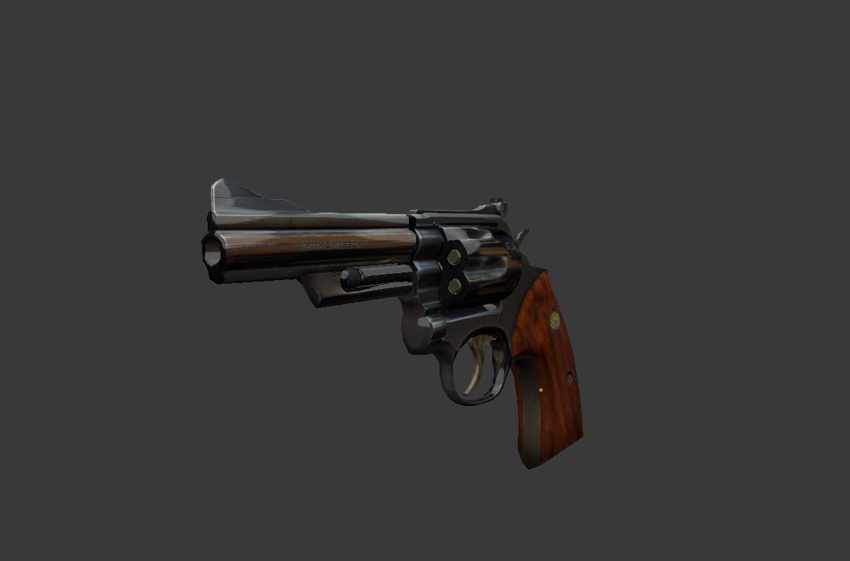 revolver shooting animation 3d model