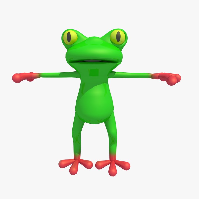 3d model frog toad cartoon character