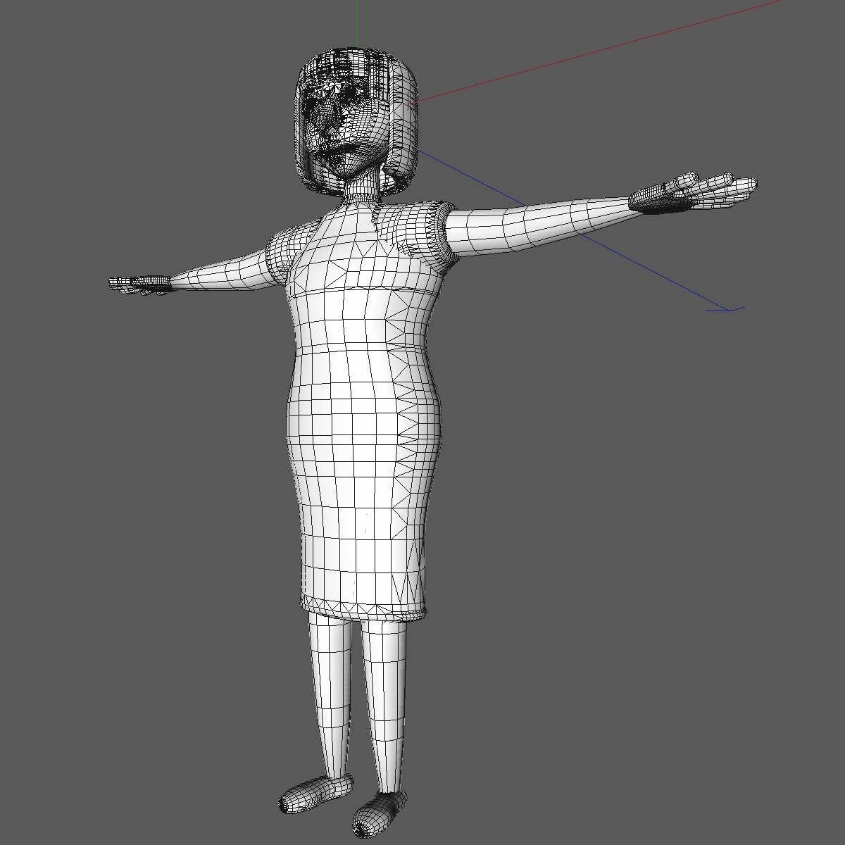 sue cartoon woman character 3d model