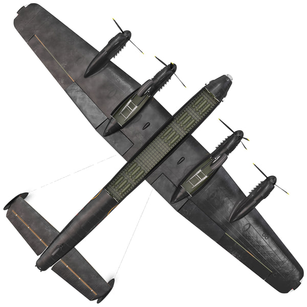 3d british heavy bomber avro lancaster model