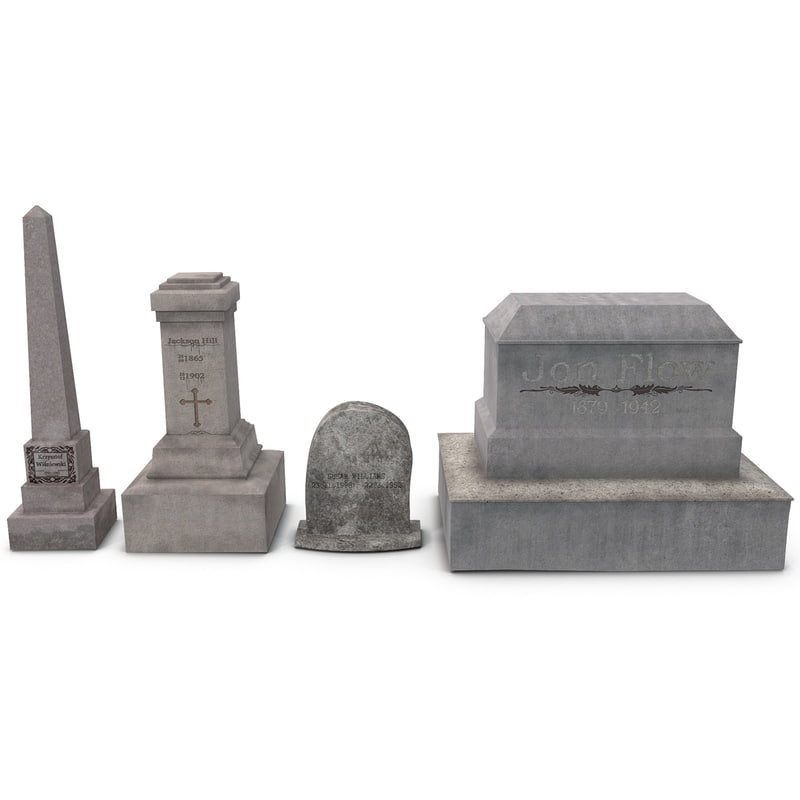 cemetery graves set 2 3d max