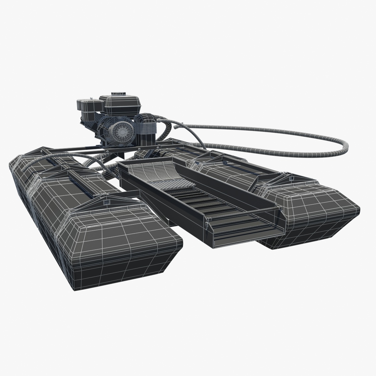modern 4 inch dredge 3d model