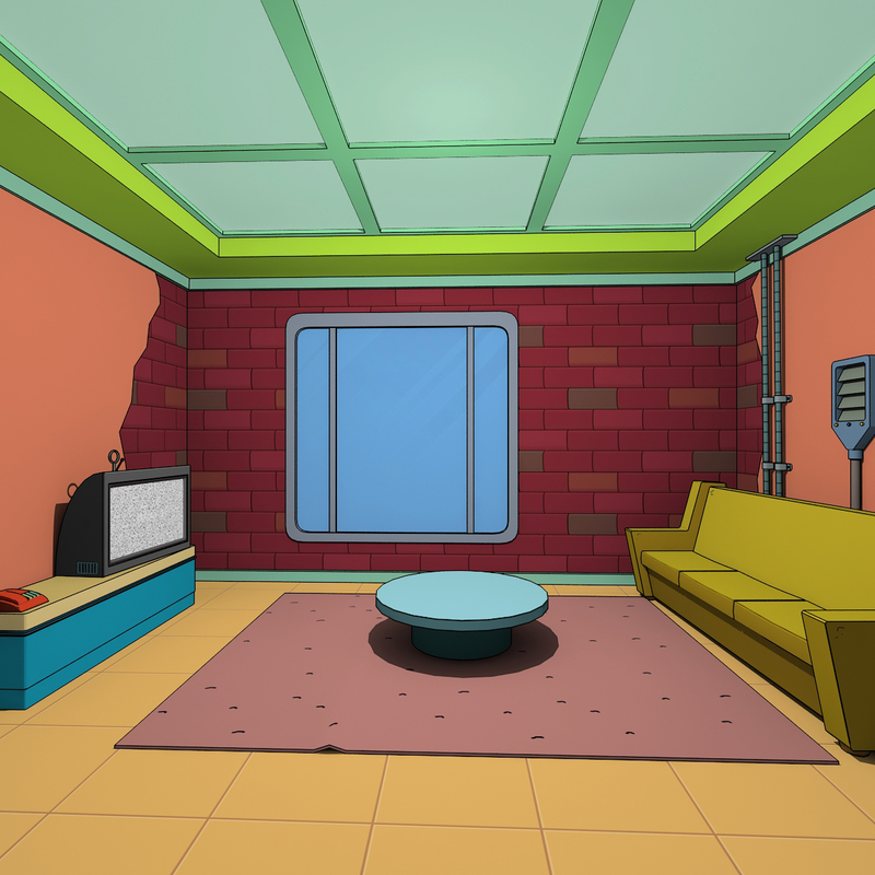 futuristic cartoon room 3d max