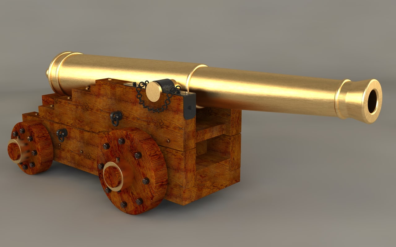 ship cannon 3d model
