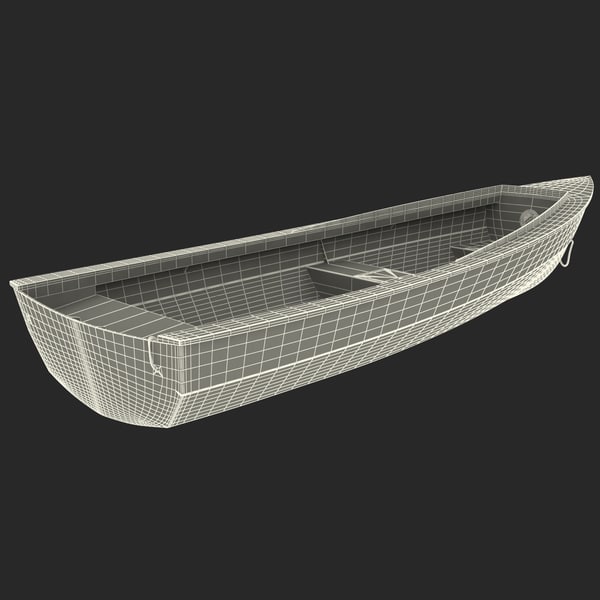 skiff boat 3d model