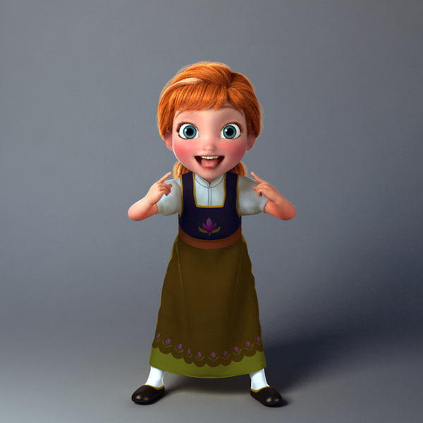 3d max anna girl cartoon