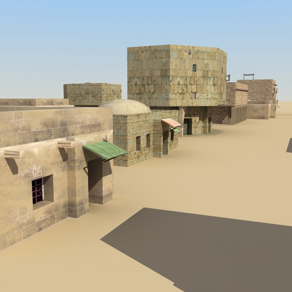 middle houses 3d max