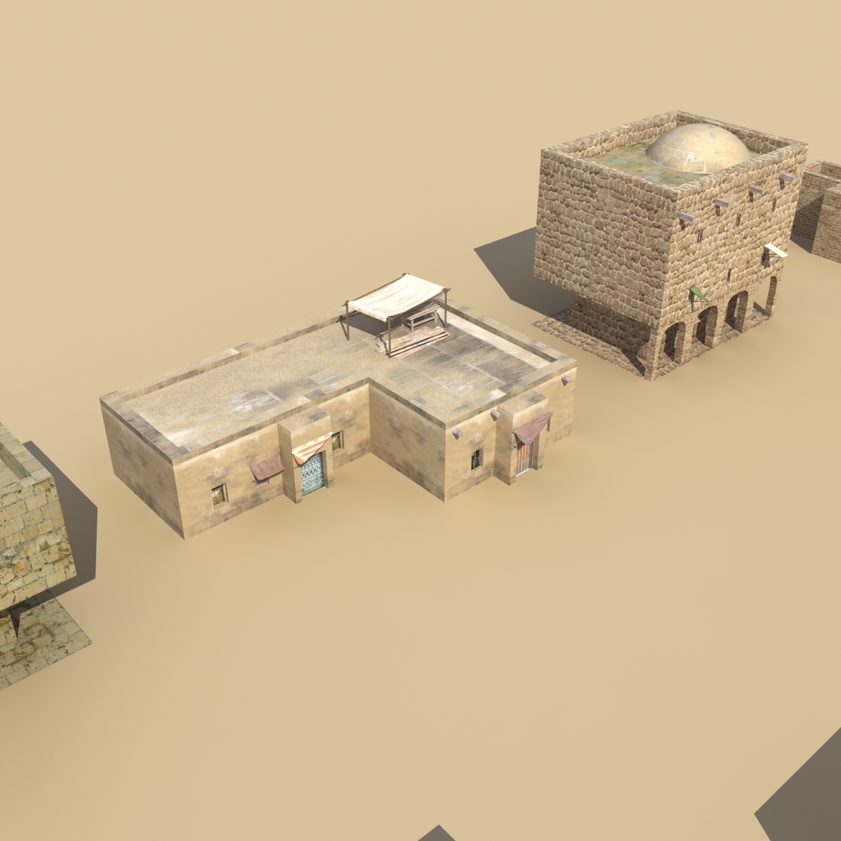 middle houses 3d max