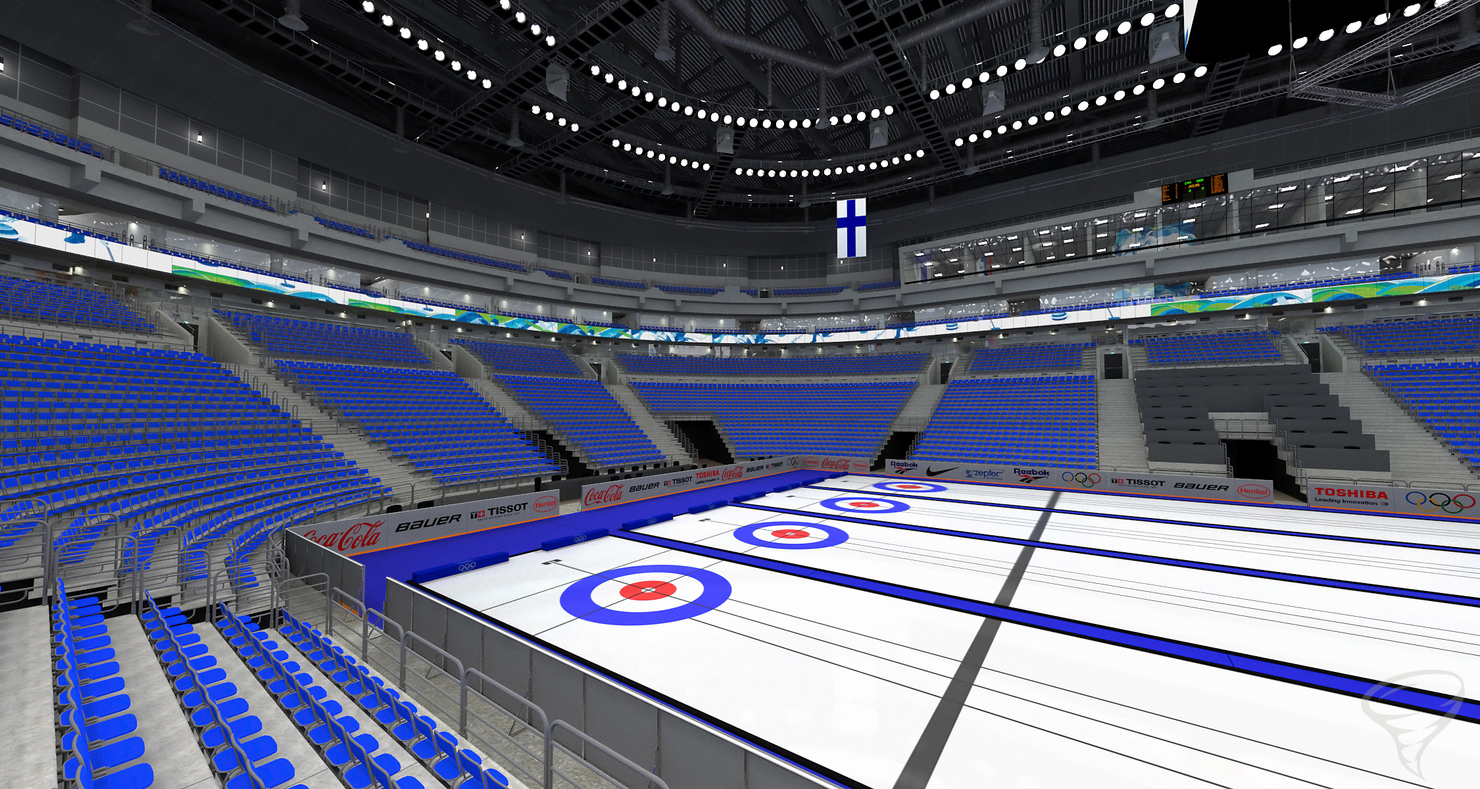 3d curling interior arena model