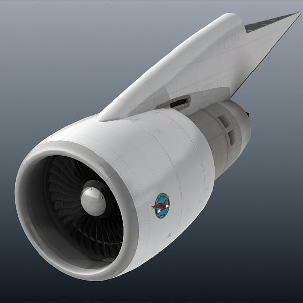 jt9d jet engine 3d model