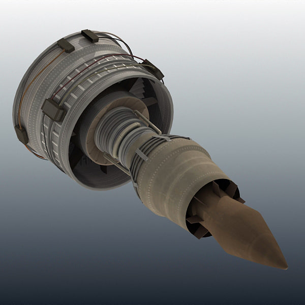 jt9d jet engine 3d model