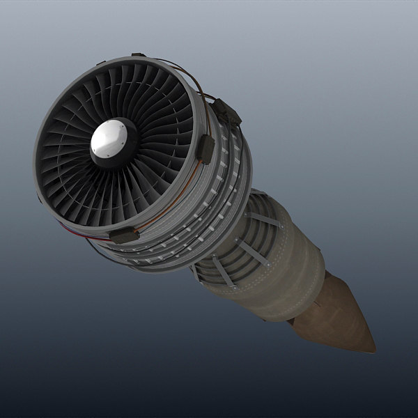 jt9d jet engine 3d model