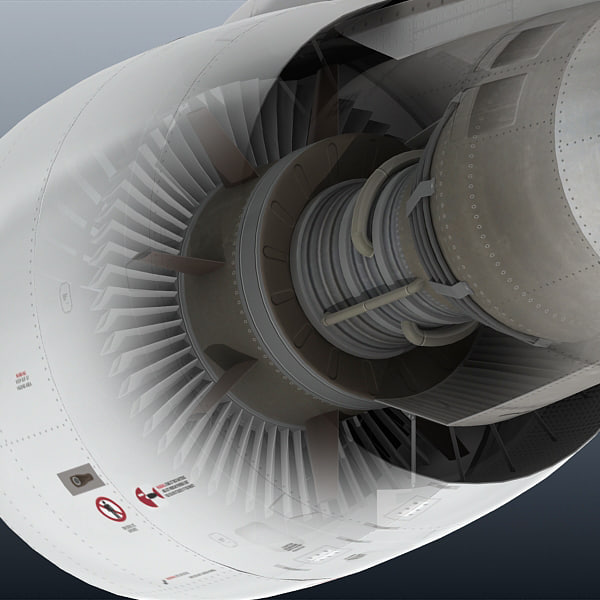 jt9d jet engine 3d model