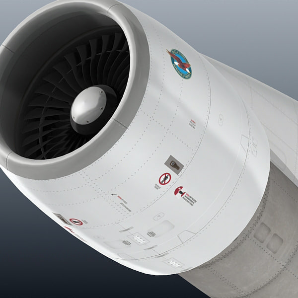 jt9d jet engine 3d model