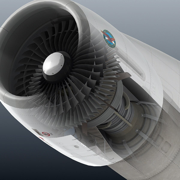 jt9d jet engine 3d model