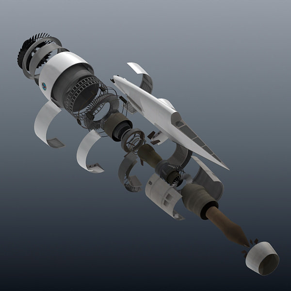 jt9d jet engine 3d model