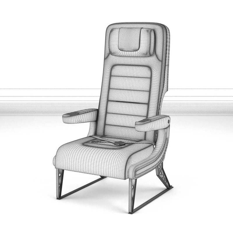 3d economy airplane seat model