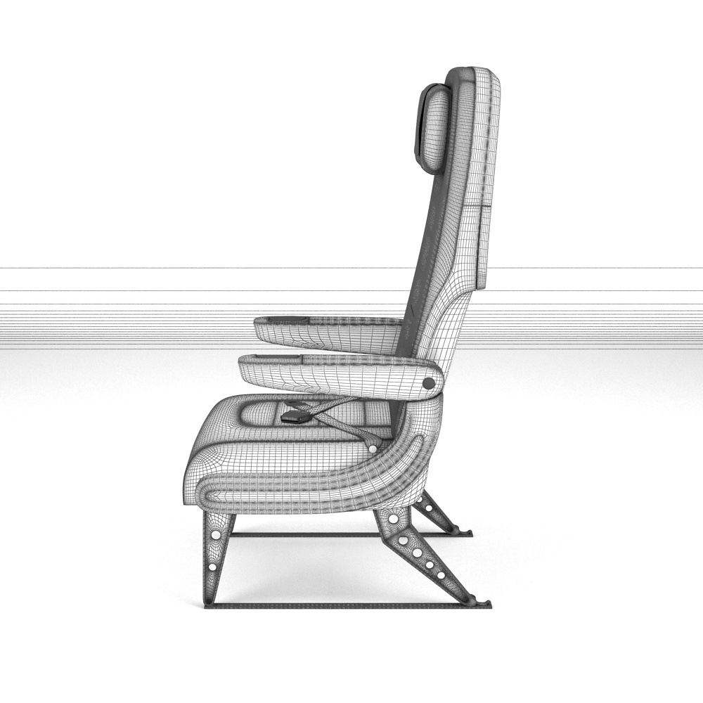 3d economy airplane seat model