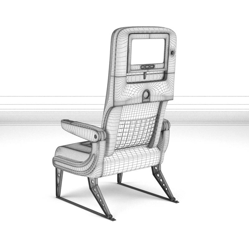 3d economy airplane seat model