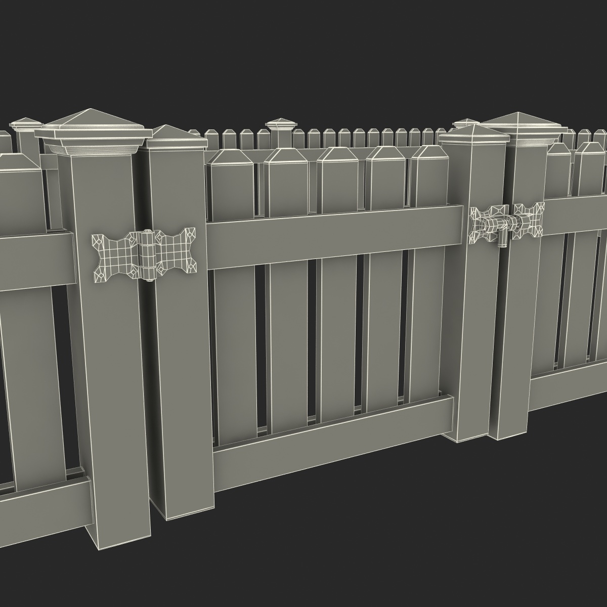 3d model picket fence