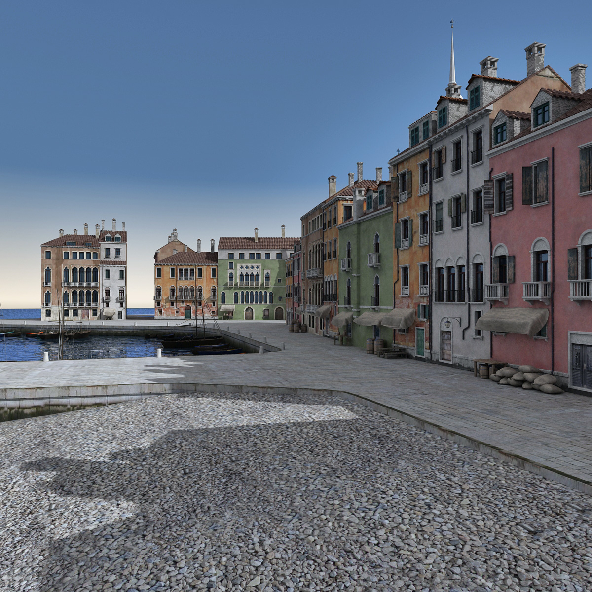3d model mediterranean port portofino burano