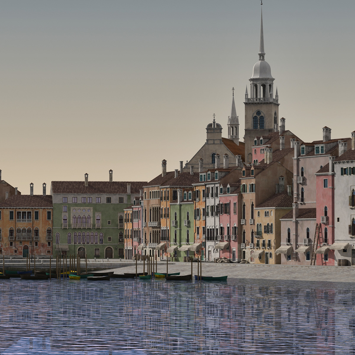 3d model mediterranean port portofino burano