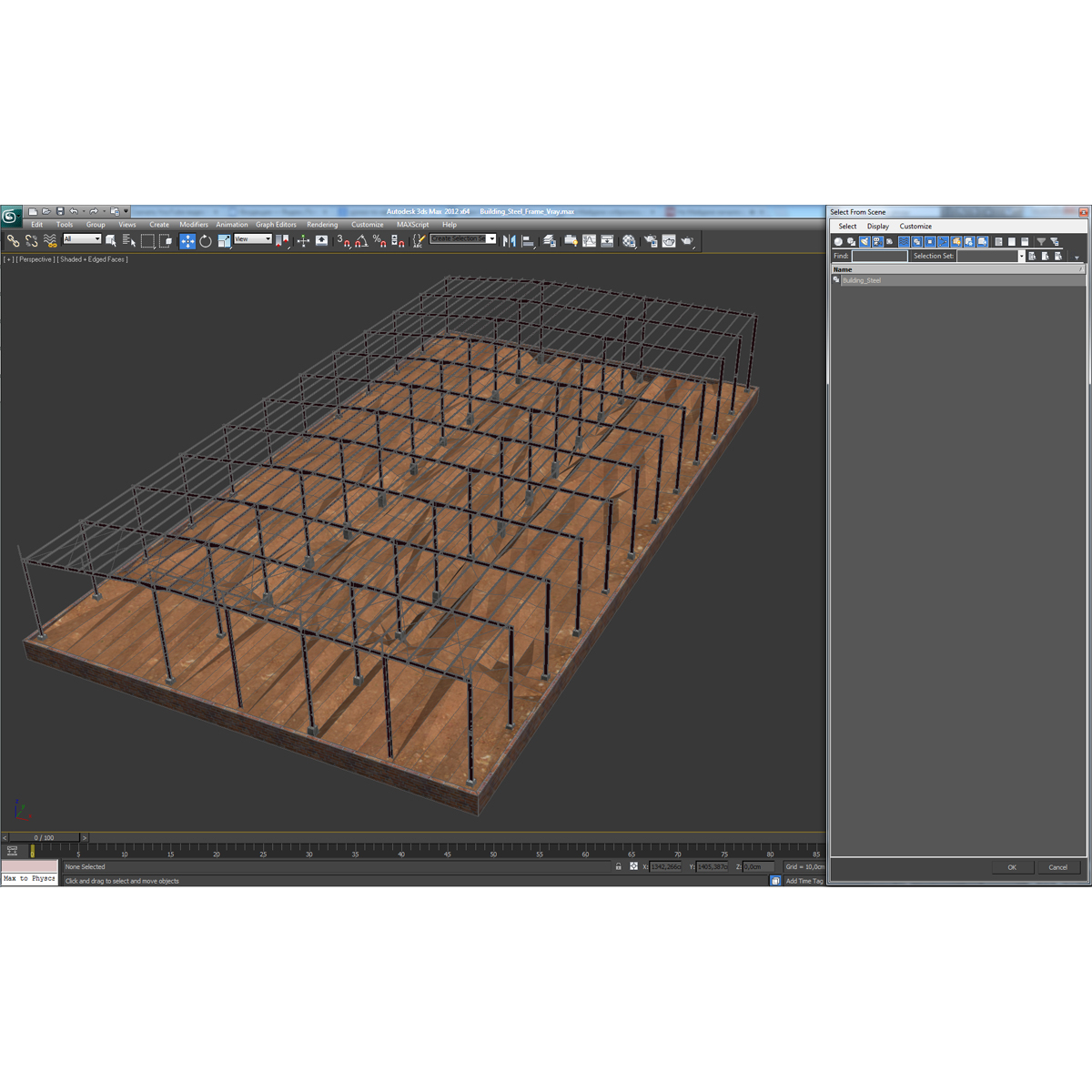 3d building steel frame