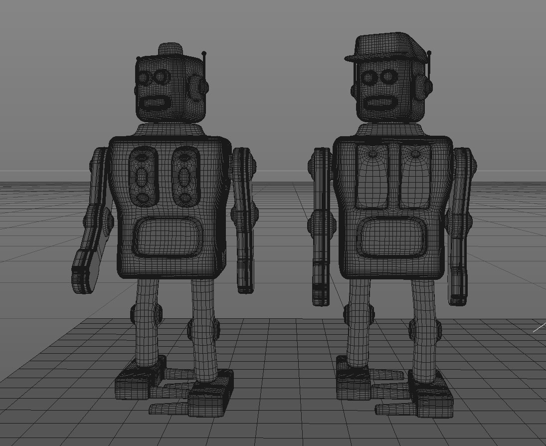 3d model toy clockwork robots animation