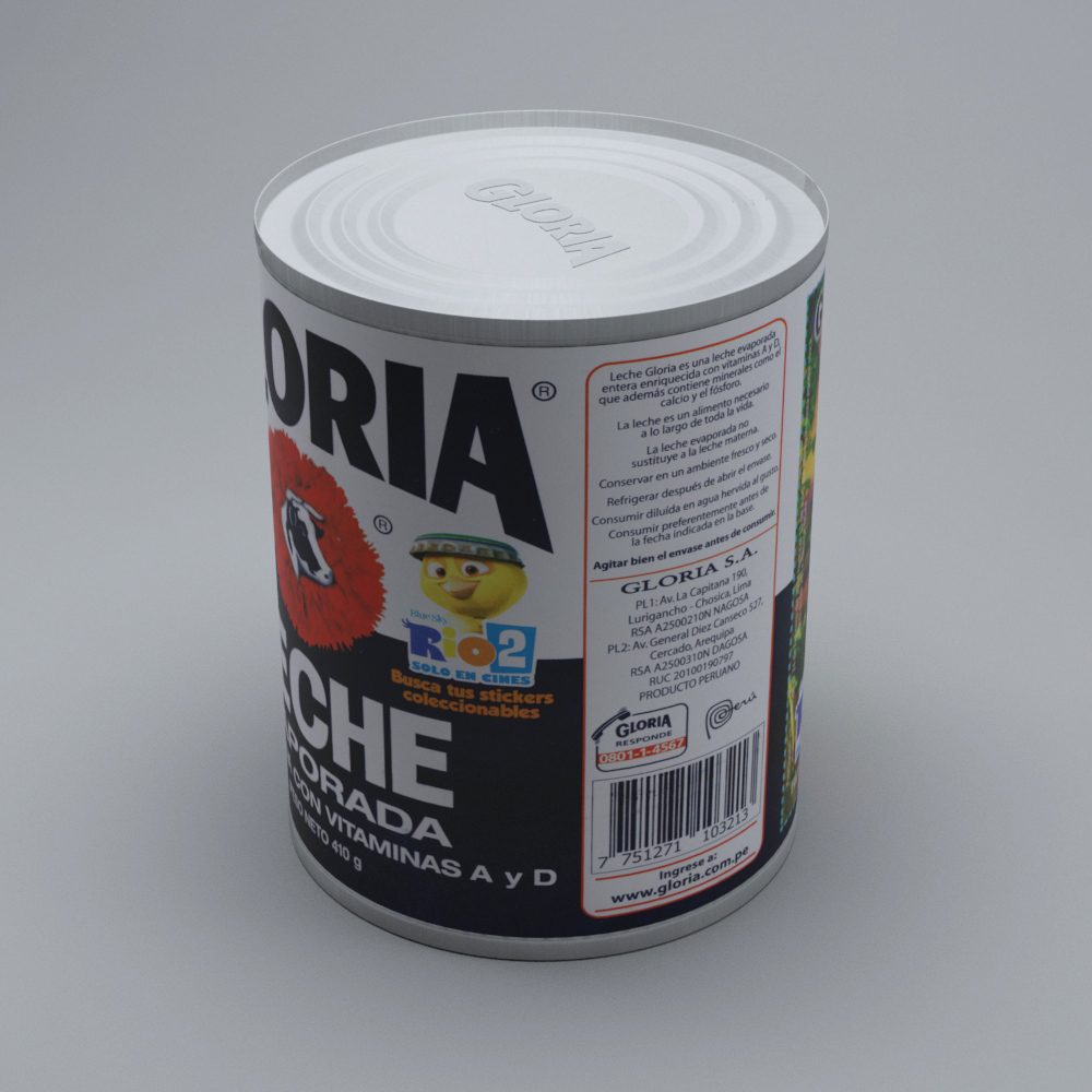 3d gloria milk tin lata