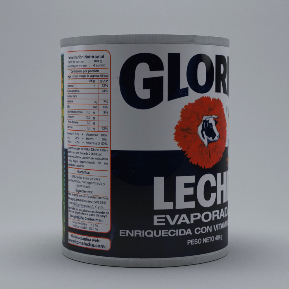 3d gloria milk tin lata