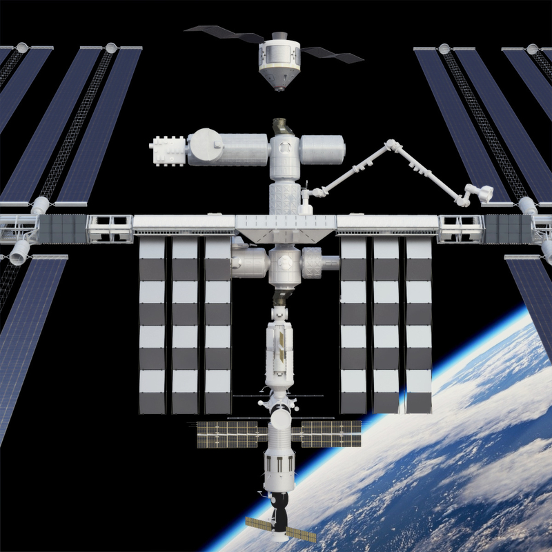 international space station 3d model