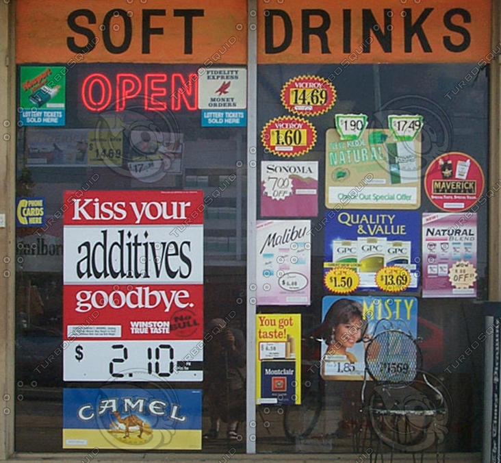 Texture JPEG convenience store window