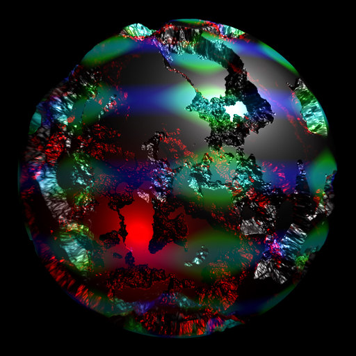 Materials Renderman scifi dented multicolored