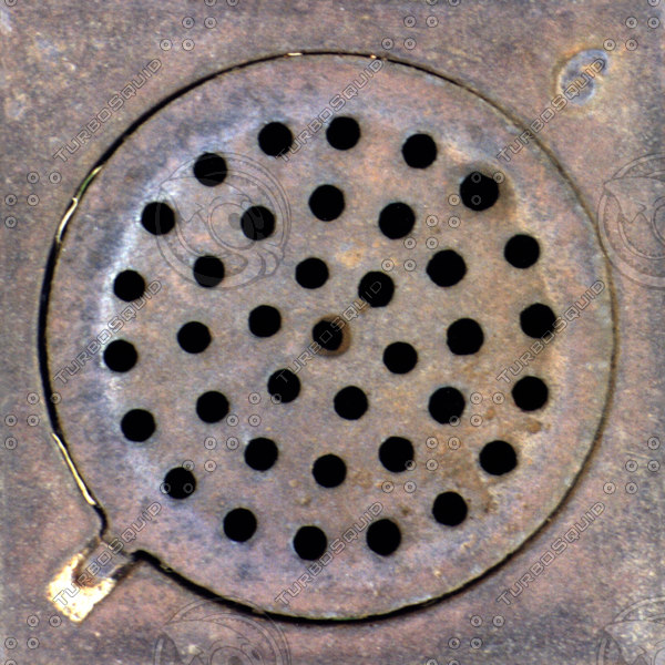 Texture JPEG drain metal round