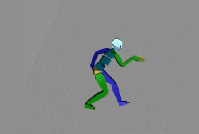 Motion Character Studio Biped backward running weapons