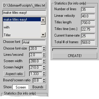 Scripts MaxScript 3dmax titles titlemaker