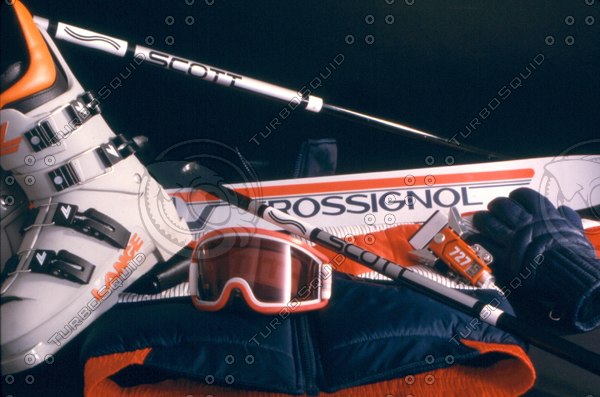 Stock JPEG product advertisement skiing