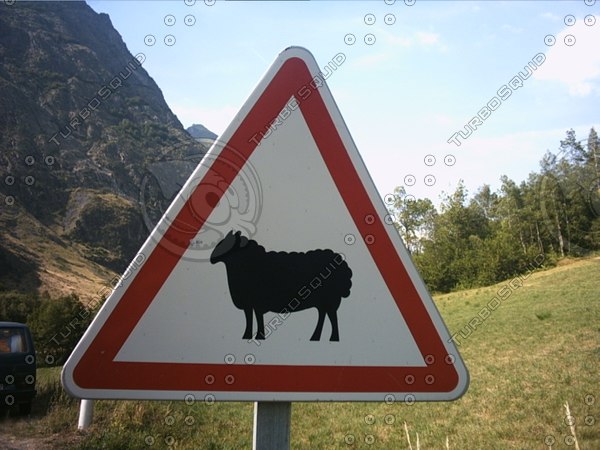 Stock JPEG Sheep caution mountains